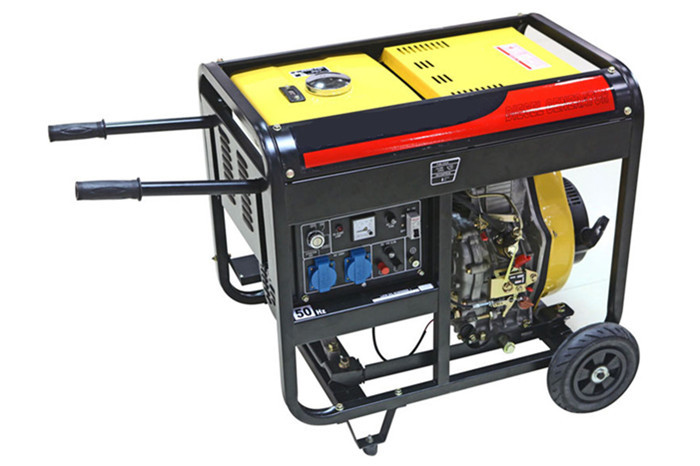 220V Single Phase 5kva Portable Diesel Generator with Wheels Electric ...