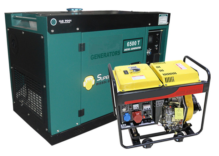 6KVA Diesel Generators With Four Wheels Portable Silent Type Or Open ...