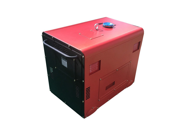 AC 7.5kva Motor Small Portable Generators , Red Color Diesel Powered ...