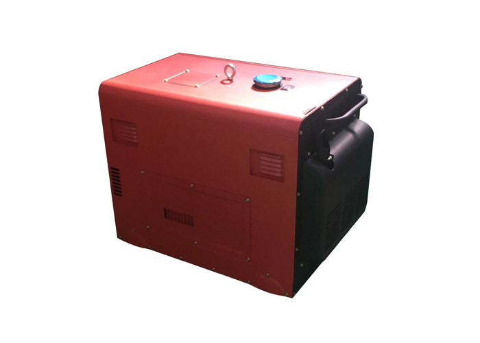 AC 7.5kva Motor Small Portable Generators , Red Color Diesel Powered ...