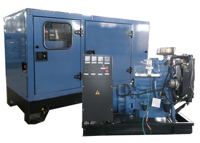 Electric start diesel Silent Generator Set 50kva blue color with Lovol ...
